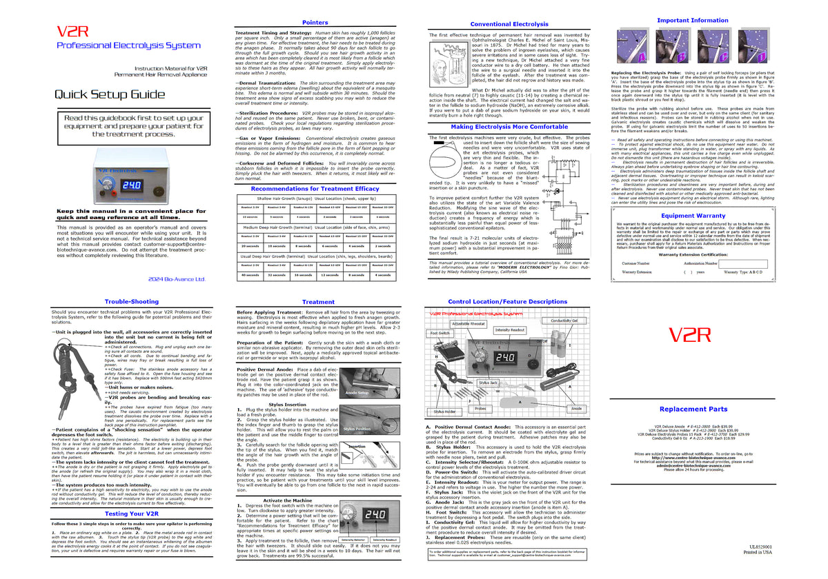 V2R Electrolysis Machine Permanent Body & Facial Hair Removal System ...